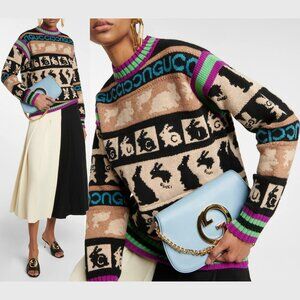 Gucci | Sweaters | Gucci Sweater Wool Jacquard Bunny Design Crewneck ...
